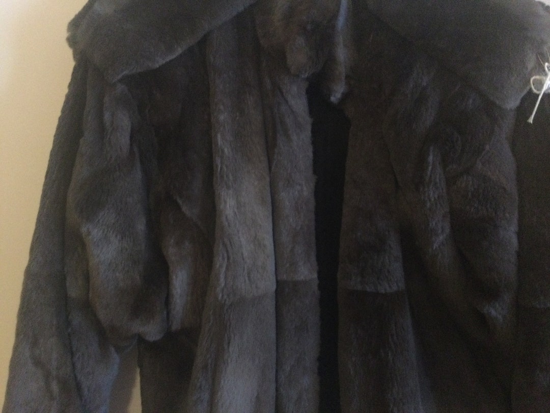 Rabbit Fur Bomber Jacket by Jacobsons - Etsy