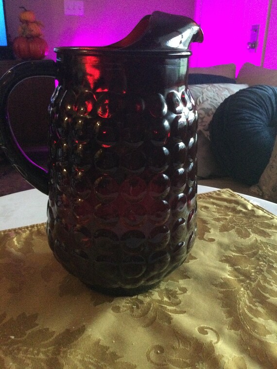 Anchor Hocking Deep Ruby Red Pitcher - Etsy