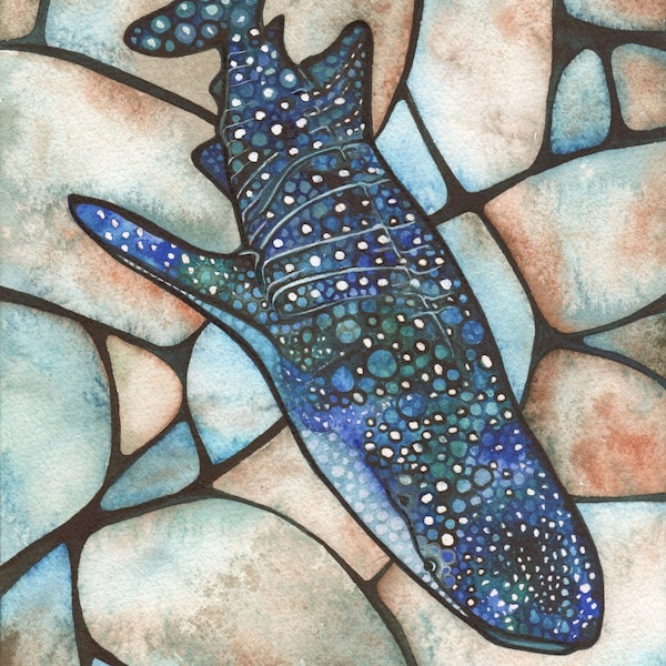 Stained Glass Whale Shark - Etsy