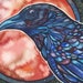 Fire Crow - Print of Watercolour Artwork, Beautiful Blue Bird Corvidae ...