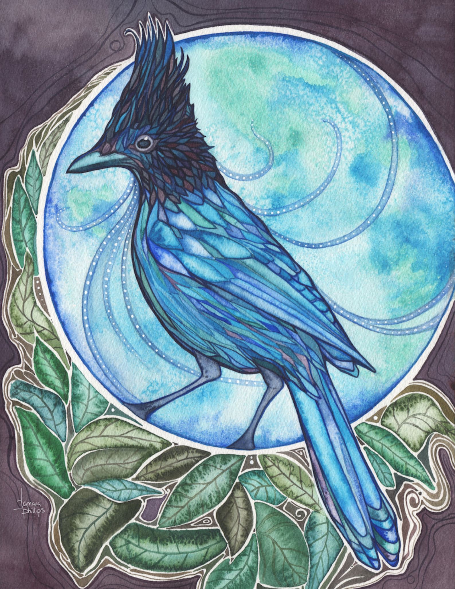 Blue Jay - Print of Beautiful Watercolor Painting Artwork, Turquoise ...