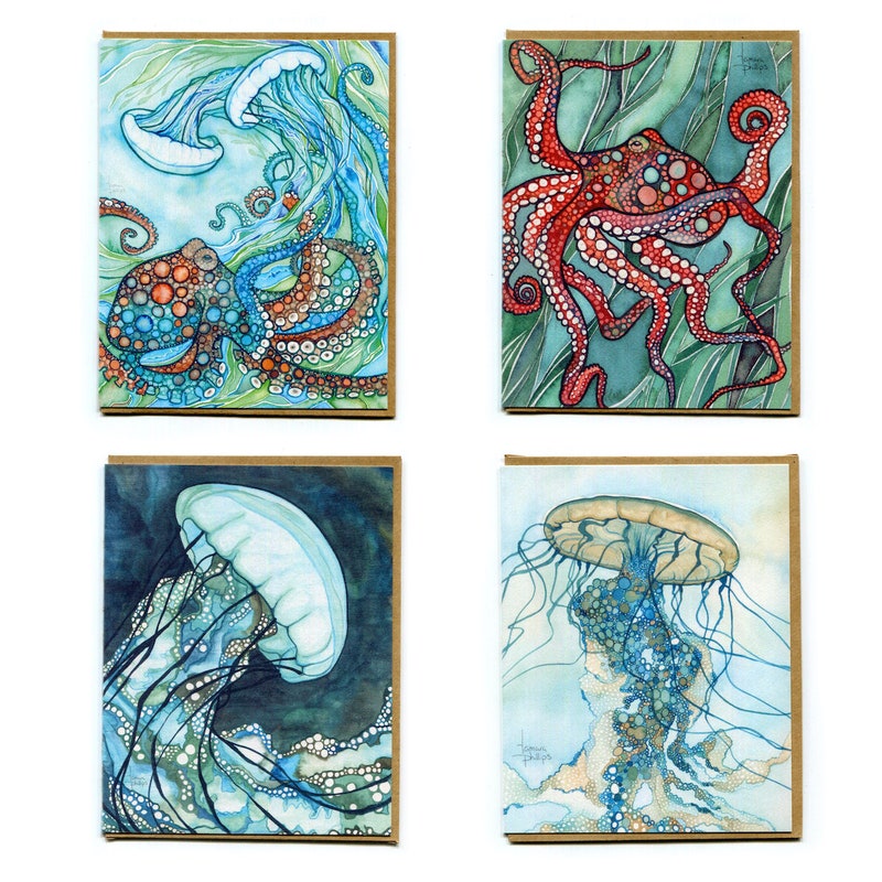Sea Creature Cards - Etsy Canada