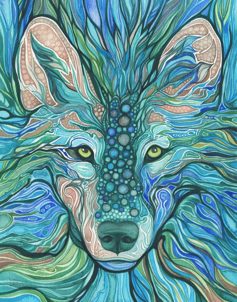 Water Wolf Drawings
