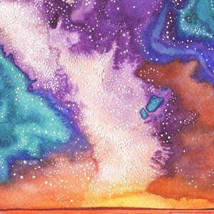 Star Water - Watercolour Print of Original Painting, Milky Way, Ocean ...