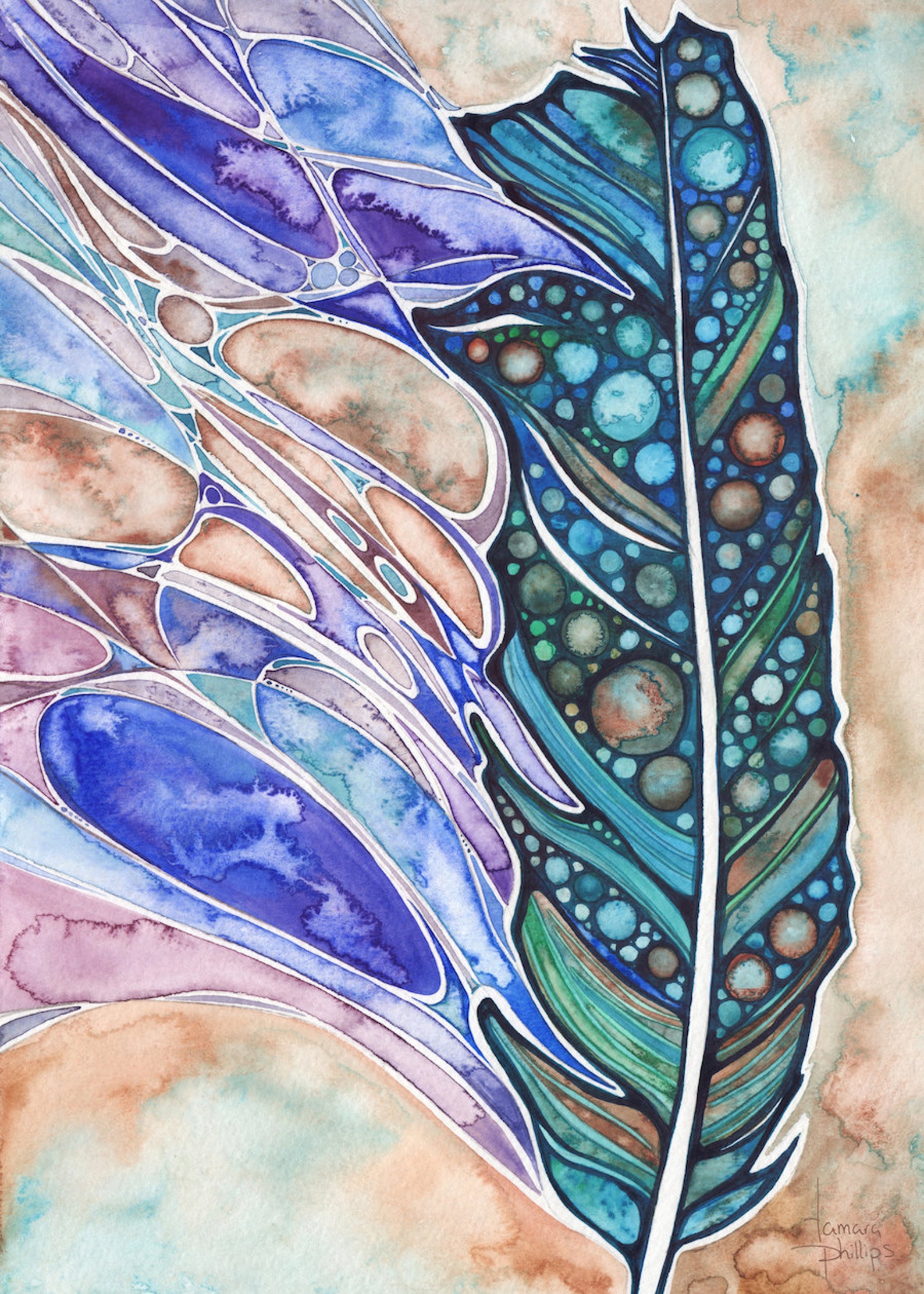 Eagle Feather Print of Watercolour Art Sacred Bird Feather | Etsy