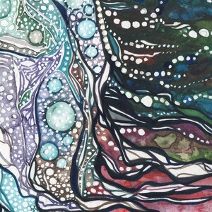 Mountain Goat - Print of Ethereal Watercolour Painting, Star Galaxy ...