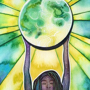 Moonweaver - Watercolour Print, Divine Feminine Sacred Luna Woman Mawu ...