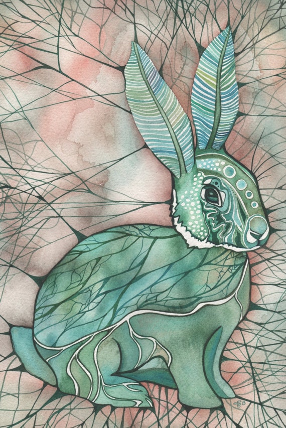 Moth Bunny Print of Detailed Watercolour Artwork in - Etsy