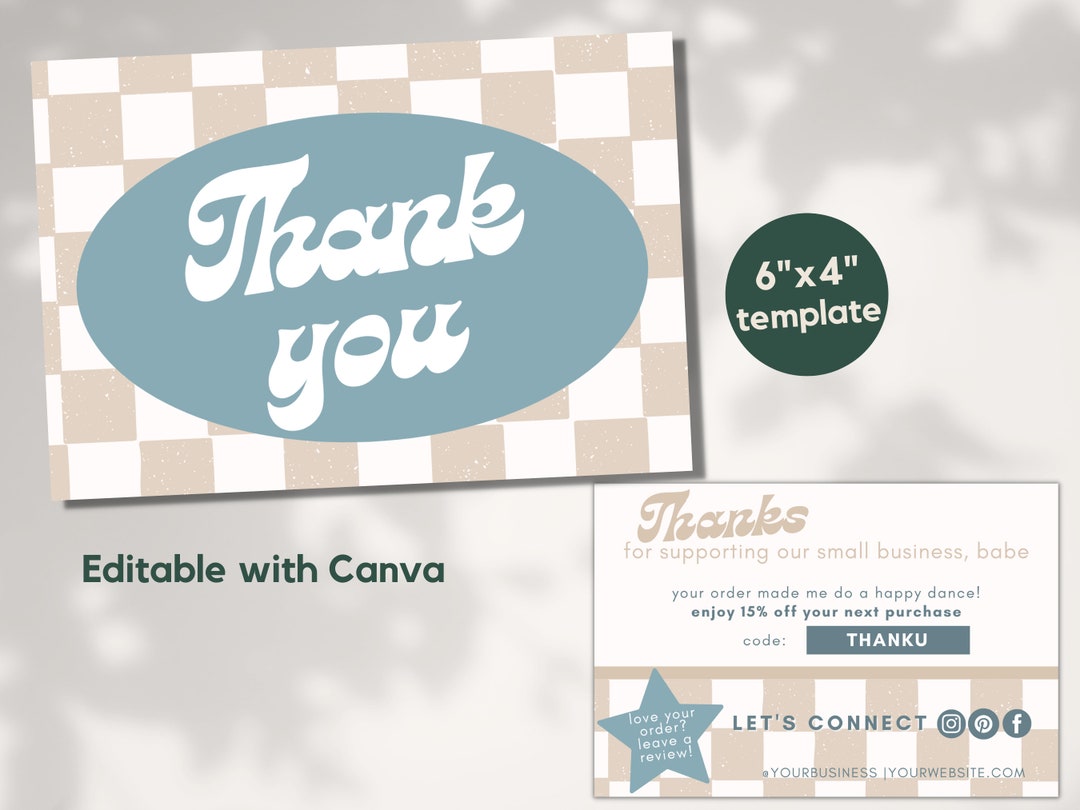 Editable Template Thank You Cards - Small Business Customer Package ...