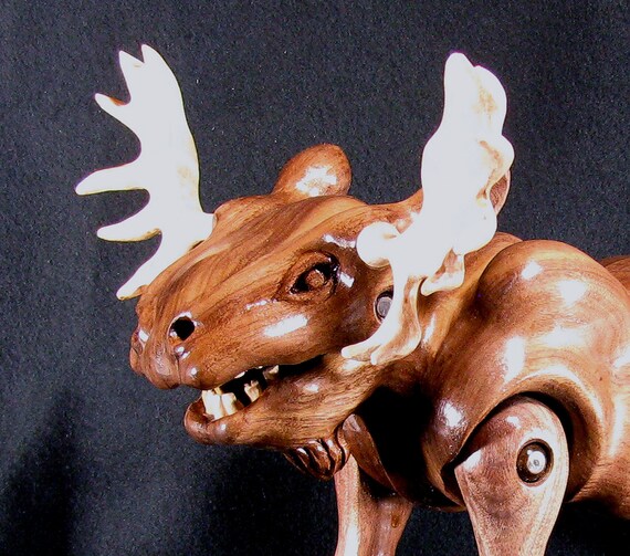 Handmade Black Walnut Maine Moose Toy - Etsy