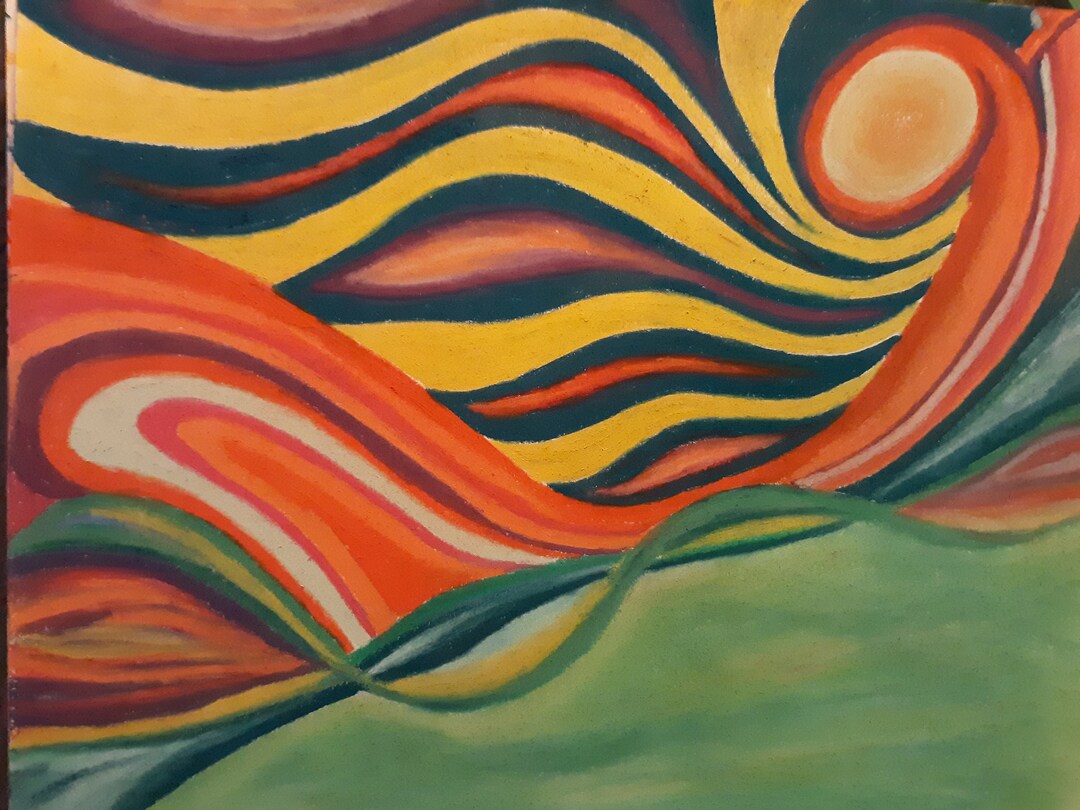 Original Abstract Chalk Pastel Drawing - Etsy