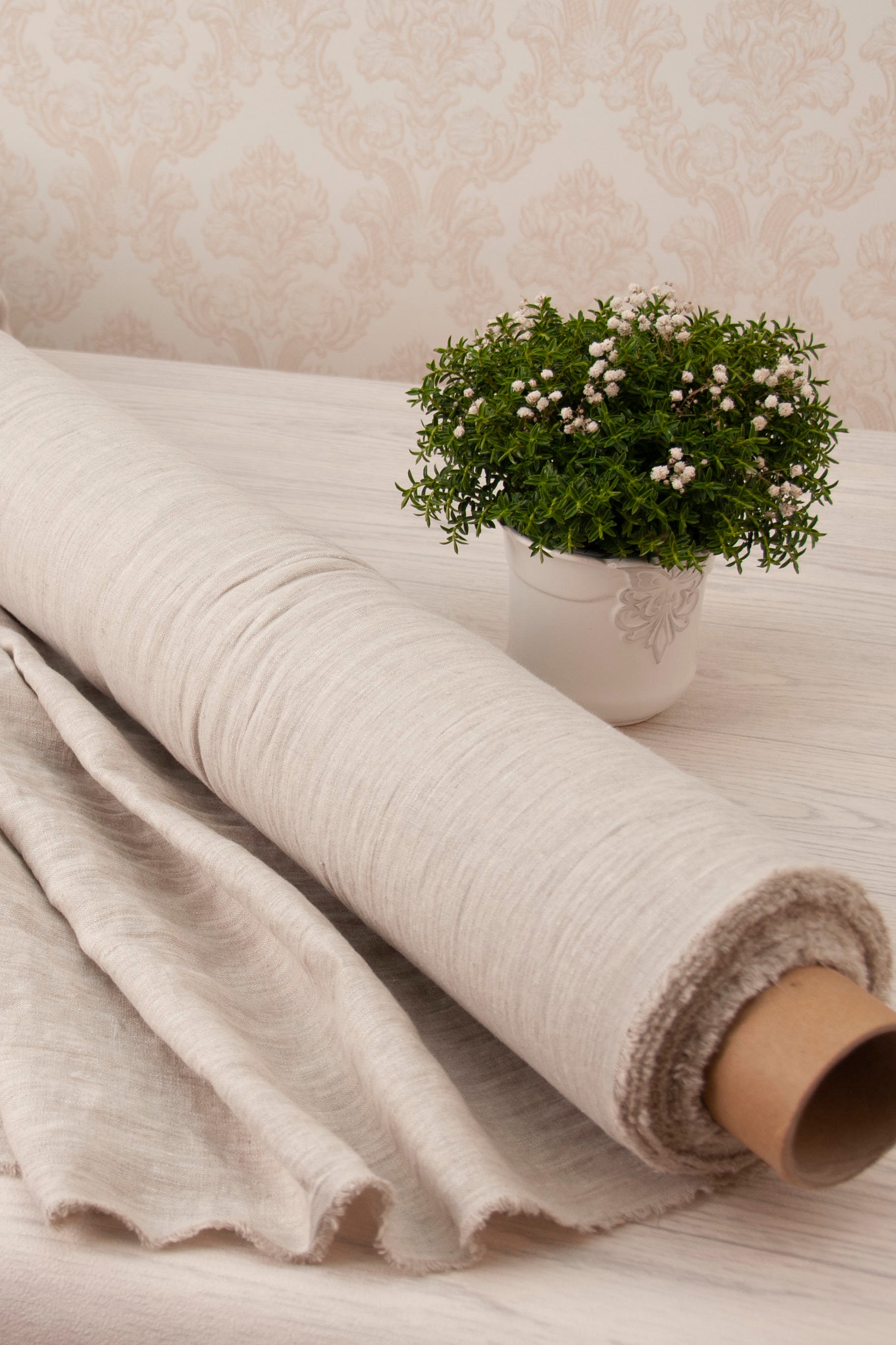 Natural Linen Fabric by Meter, Unbleached Pure 100% Linen Flax ...