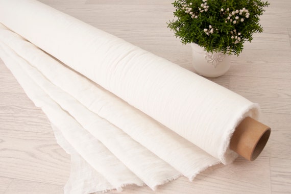 Cream White linen fabric by meter pure 100% linen flax | Etsy
