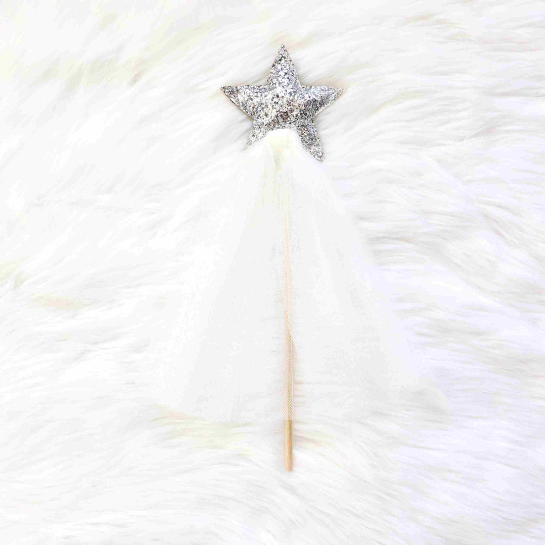 Silver Magic Wand, Princess Wand, Fairy Wand, Party Wand, Star Wand ...
