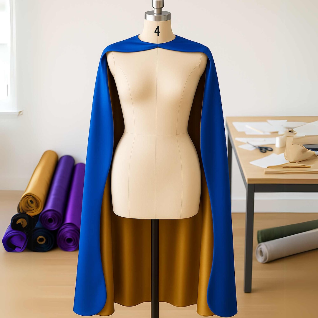 Adult Size Satin Superhero Cape - Royal Blue/gold - Etsy