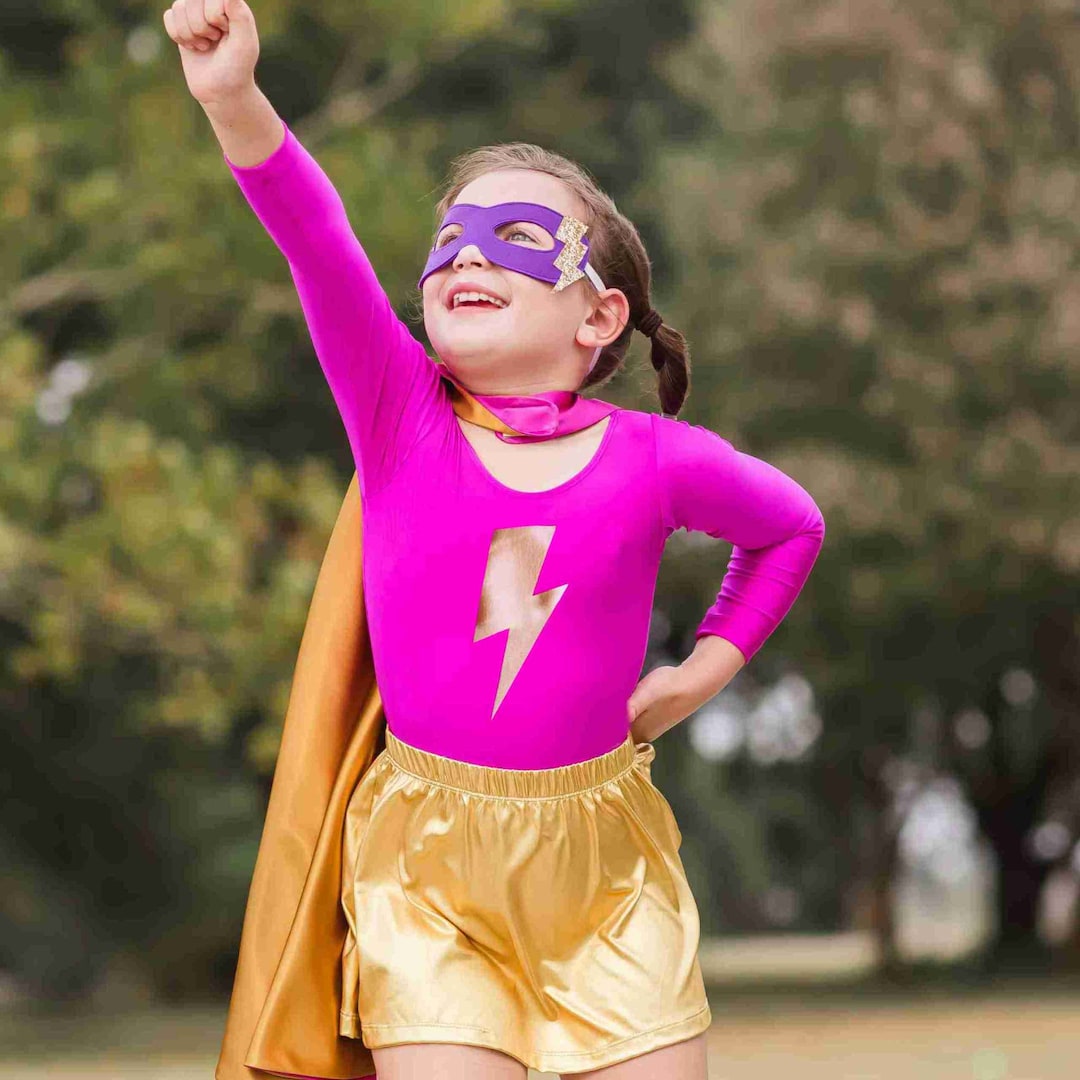 Lightning Bolt Costume Set, Girls Superhero Costume. Halloween Costume ...