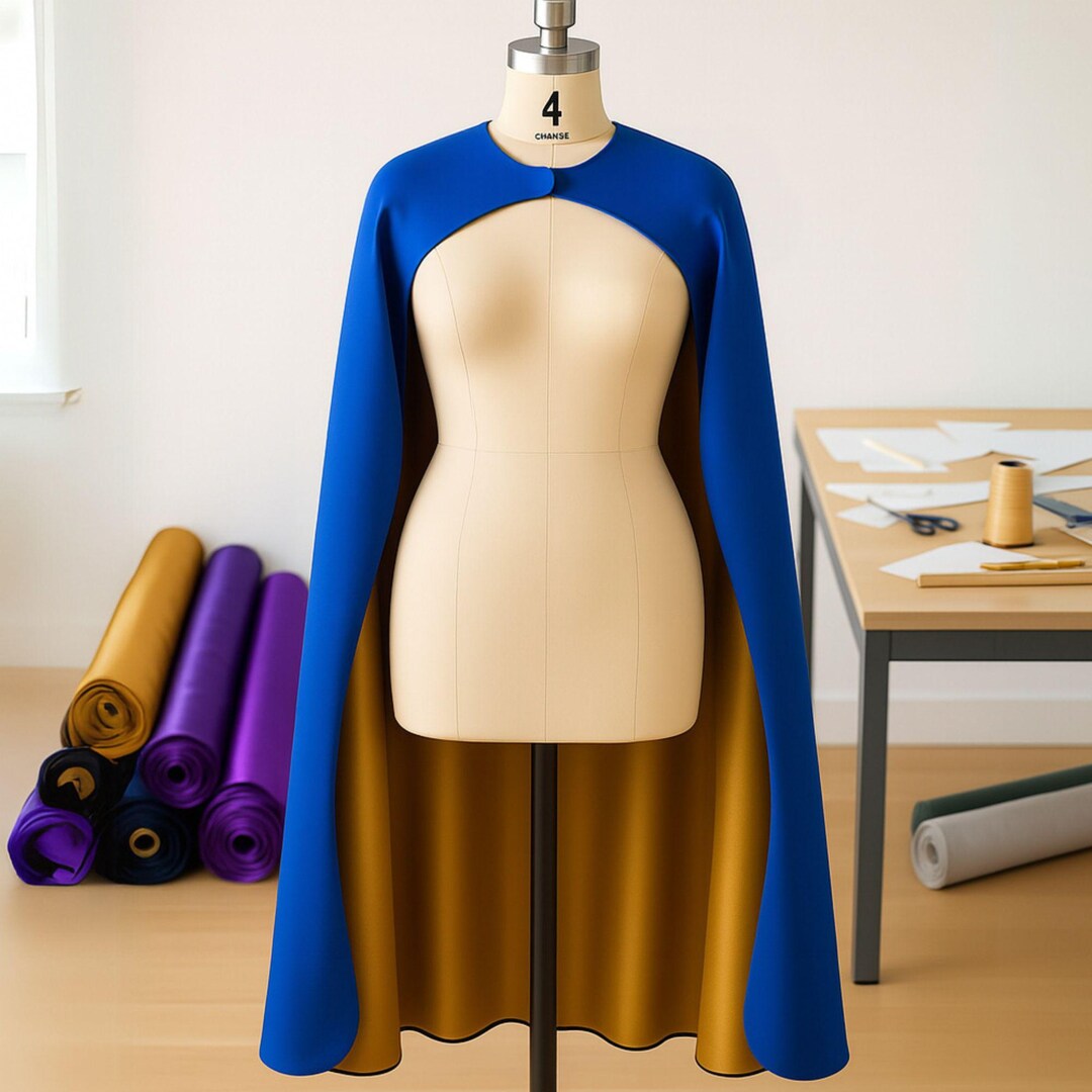 Adult Size Satin Superhero Cape - Royal Blue/gold - Etsy
