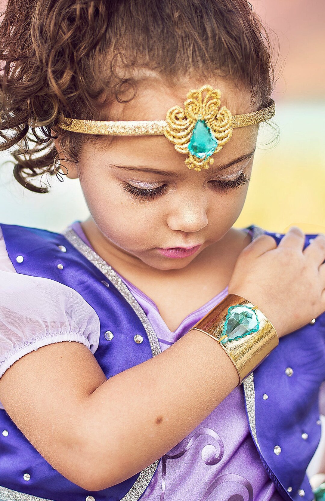 Girls Genie Jewel Headband Cuffs Set, Arabian Princess Jewel Headband ...
