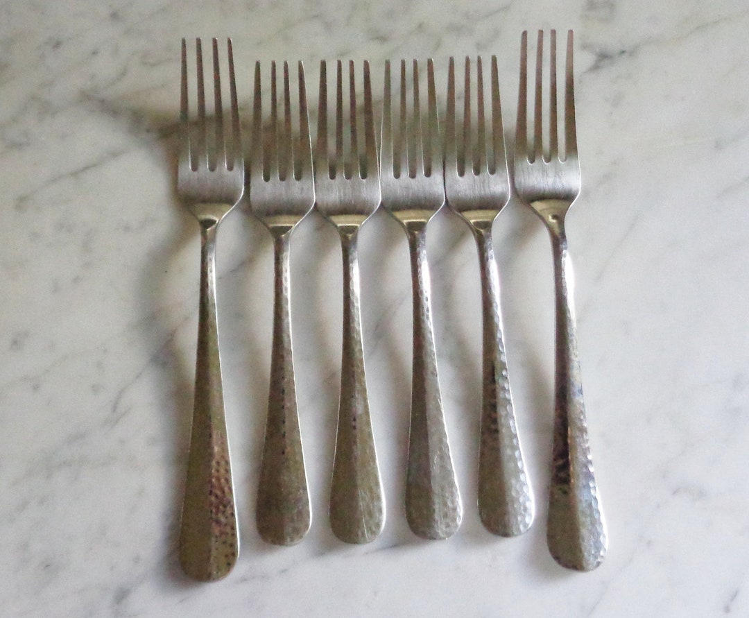 Cambridge Stainless V16 Hammered Handle Dinner & Salad Dessert Forks - Etsy