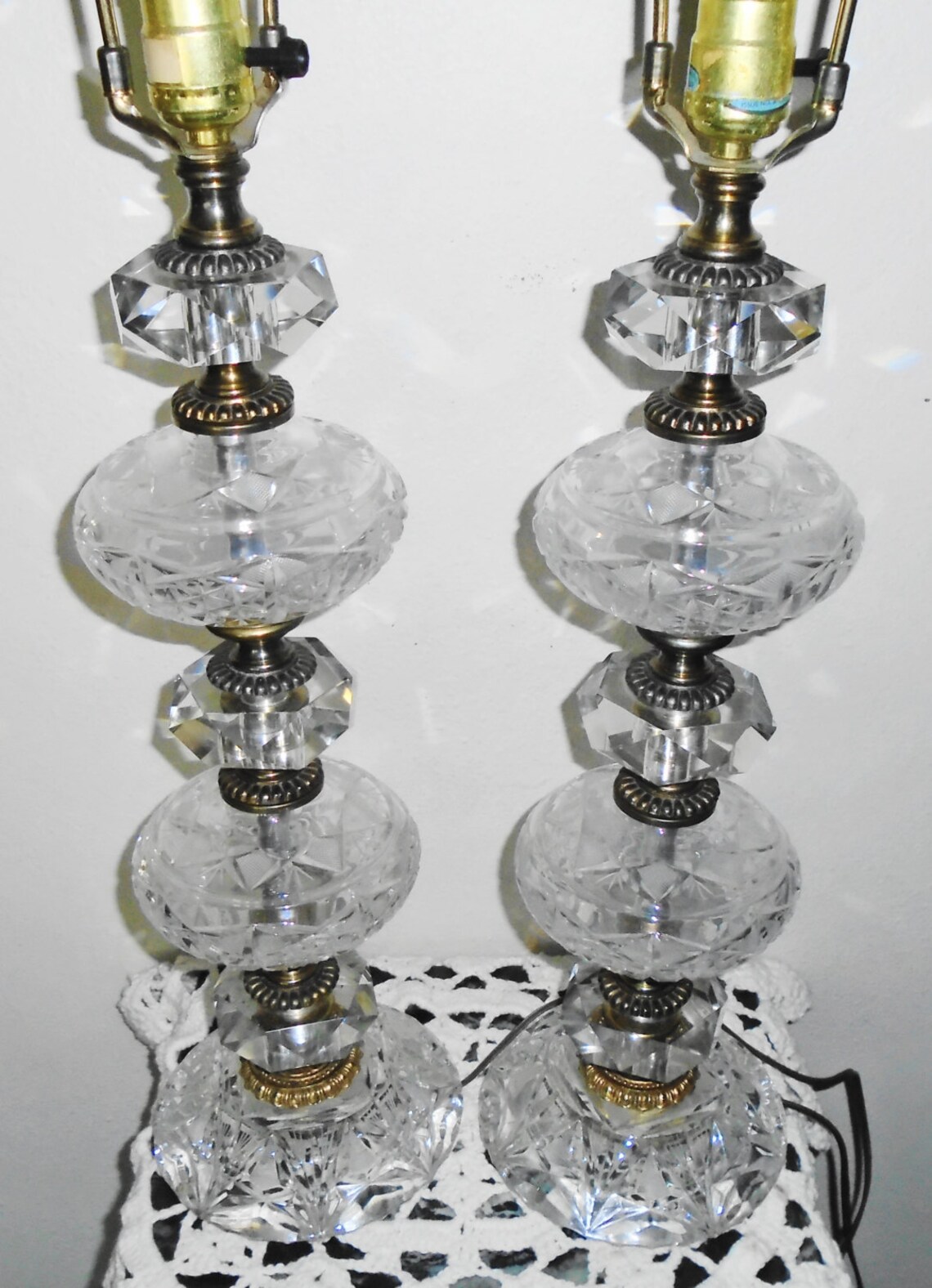 Bohemian Lead Crystal Czechoslovakia Table Lamps Set of 2 RARE - Etsy
