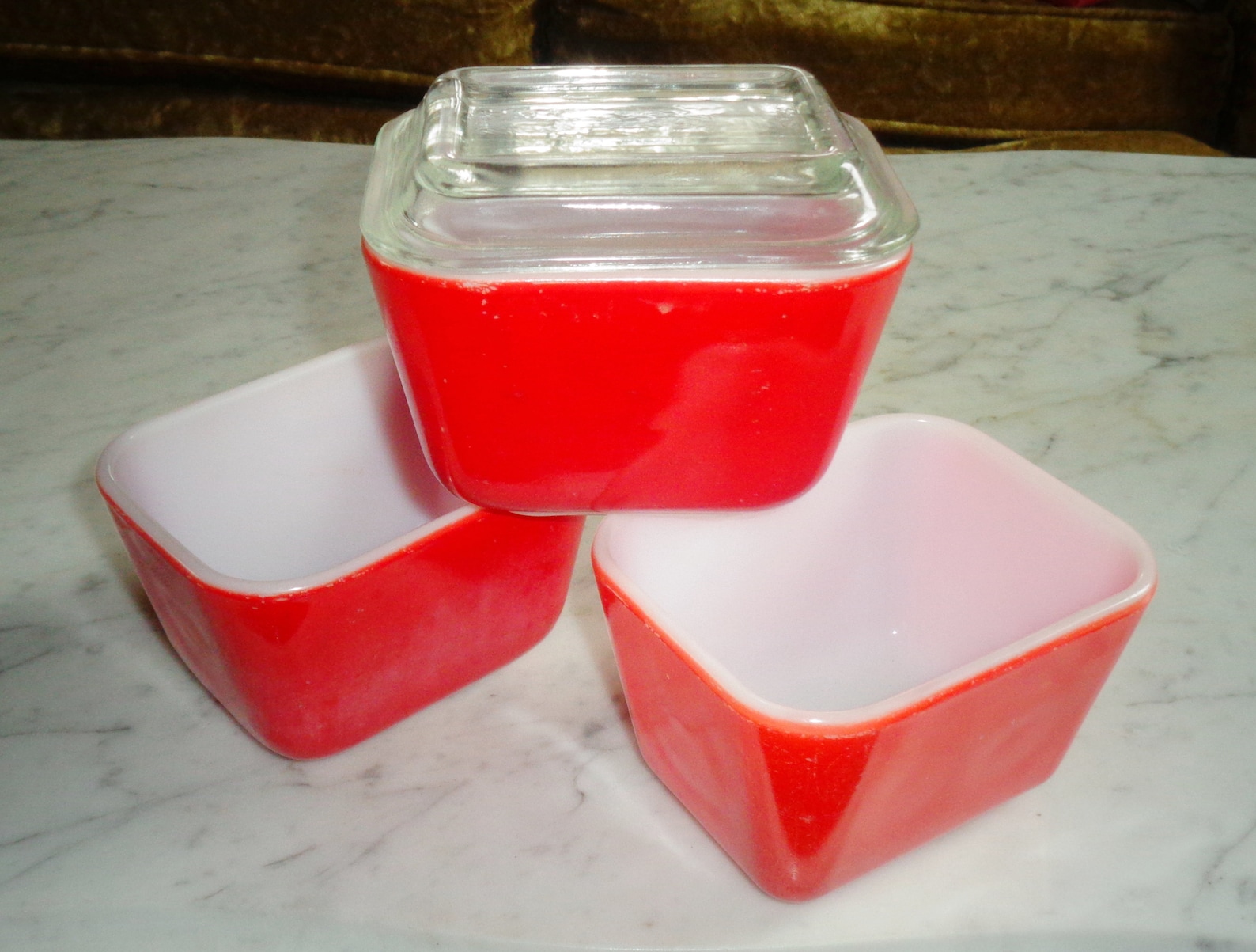Pyrex Red 501 Refrigerator Dish Set of 3 With 1 Lid Vintage - Etsy