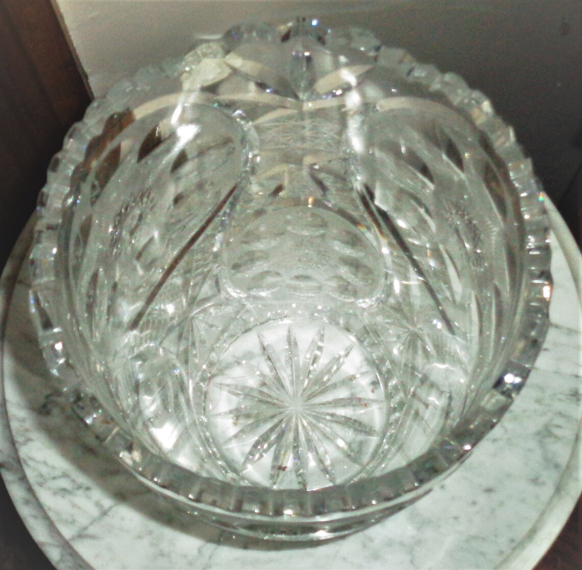 Bohemia Hand Cut Lead Crystal Sawtooth Rim Vase Made in Czechoslovakia ...