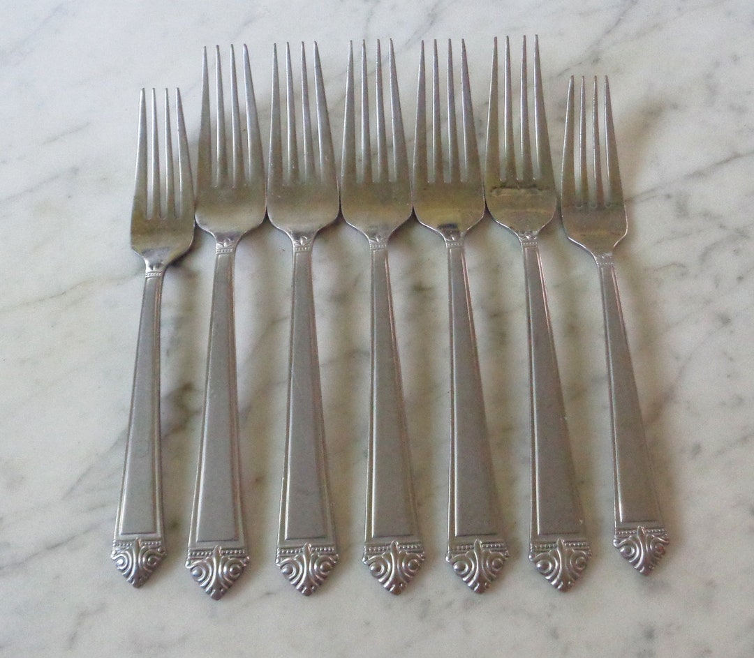 Oneida Augusta Eave Stainless Steel Dinner Forks & Salad Dessert Forks ...
