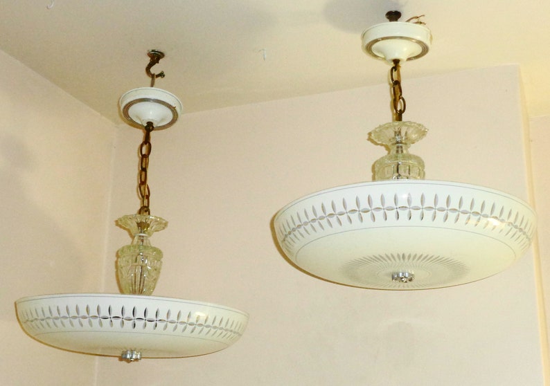 John Virden Lighting MCM Atomic Dome Hanging Ceiling Light Fixtures, 17 ...