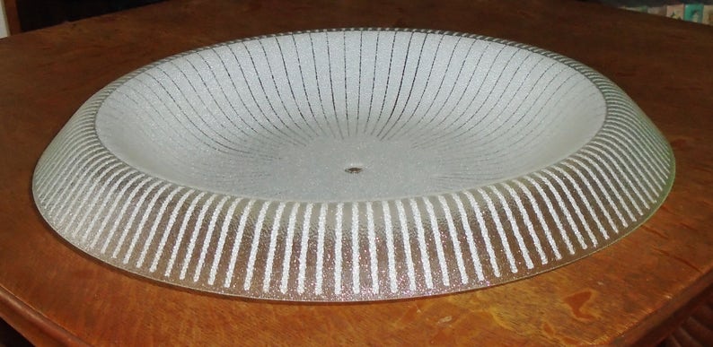 Concave Saucer Light Fixture Round Cover RARE Vintage Atomic 18 5/8 ...