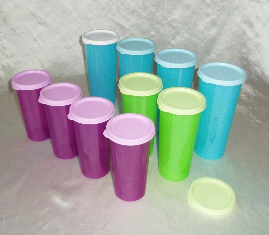10pc Tupperware Tumblers Glasses Cups Lot #5107L, 6379A & 6377A 9-12-16 ...