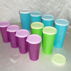 10pc Tupperware Tumblers Glasses Cups Lot #5107L, 6379A & 6377A 9-12-16 ...