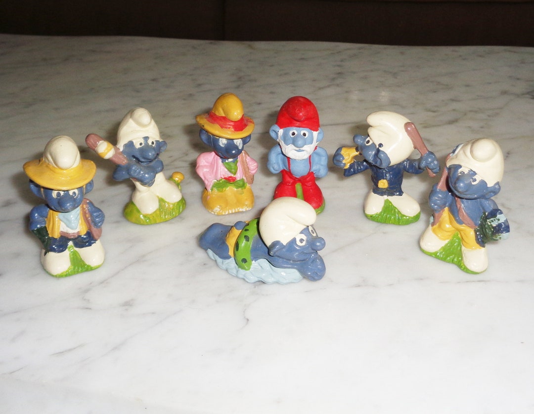 7 Painted Ceramic Smurf 2 1/4 Inch Tall Figures - Etsy