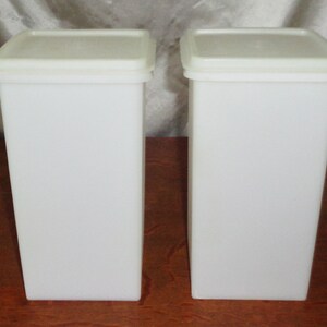 Vintage Sheer White Tupperware Square & Rectangle Storage Containers ...
