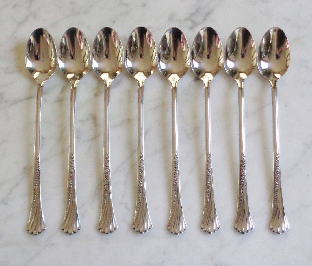 8 Oneida Distinction Deluxe HH Stainless Spring Glen 7 1/2 Inch Ice Tea ...