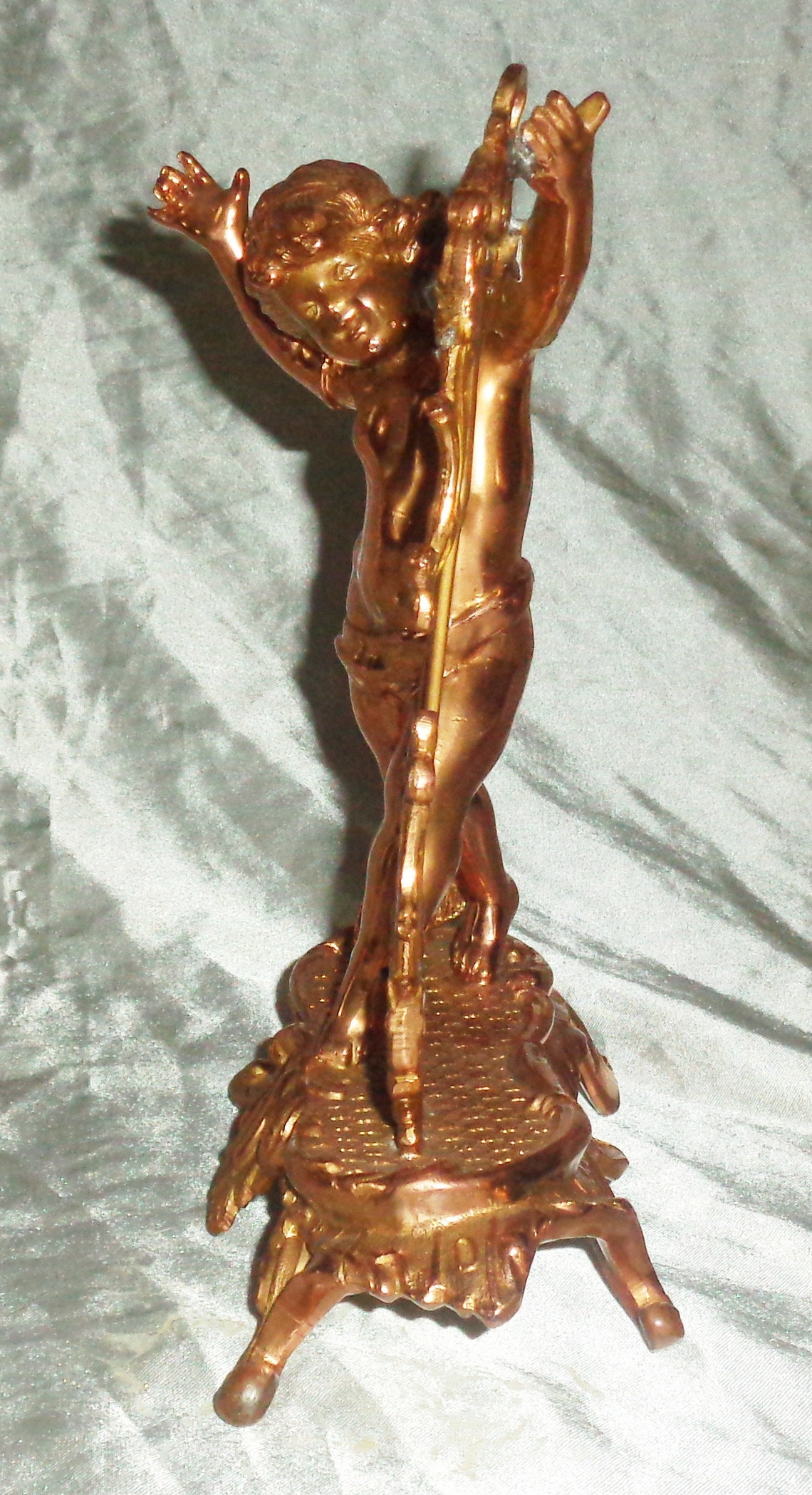 Cast Copper Metal Statue Child Cherub Figure Vanity Mirror | Etsy