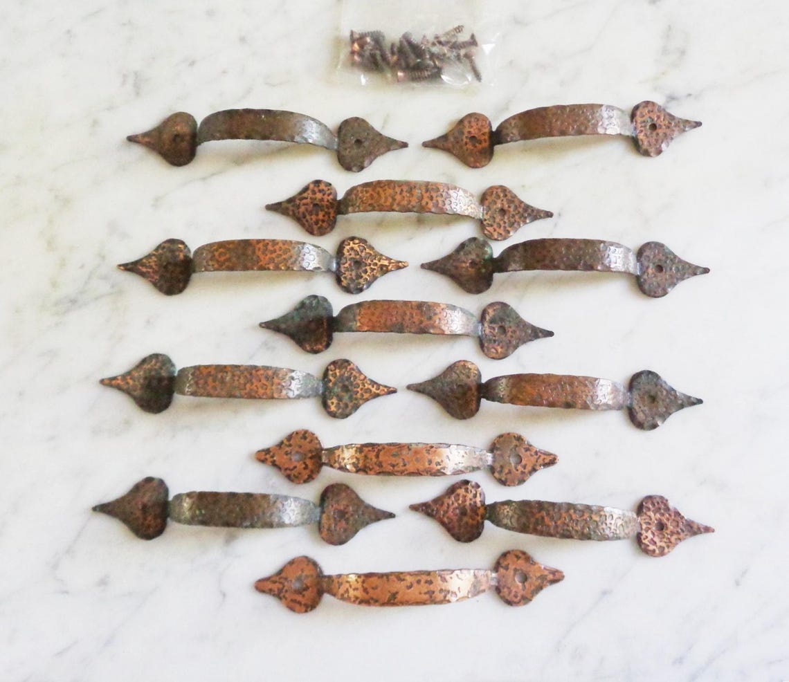 12 Spade Tip Amerock Ajax Copper Colonial Spade Hammered Drawer Pulls ...