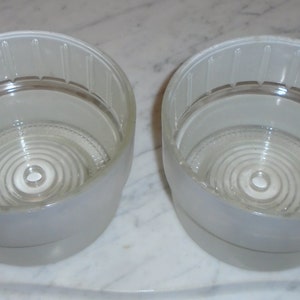 2 Light Covers 6inch Round 2-tier ~ Single Hole Mount Vintage Art Deco ...