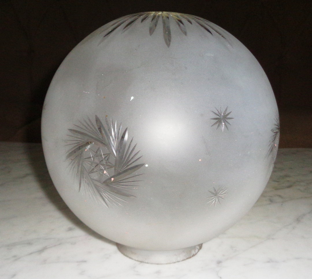 Etched Antique Frosted & Clear Pinwheel Star Replacement Globe Light ...