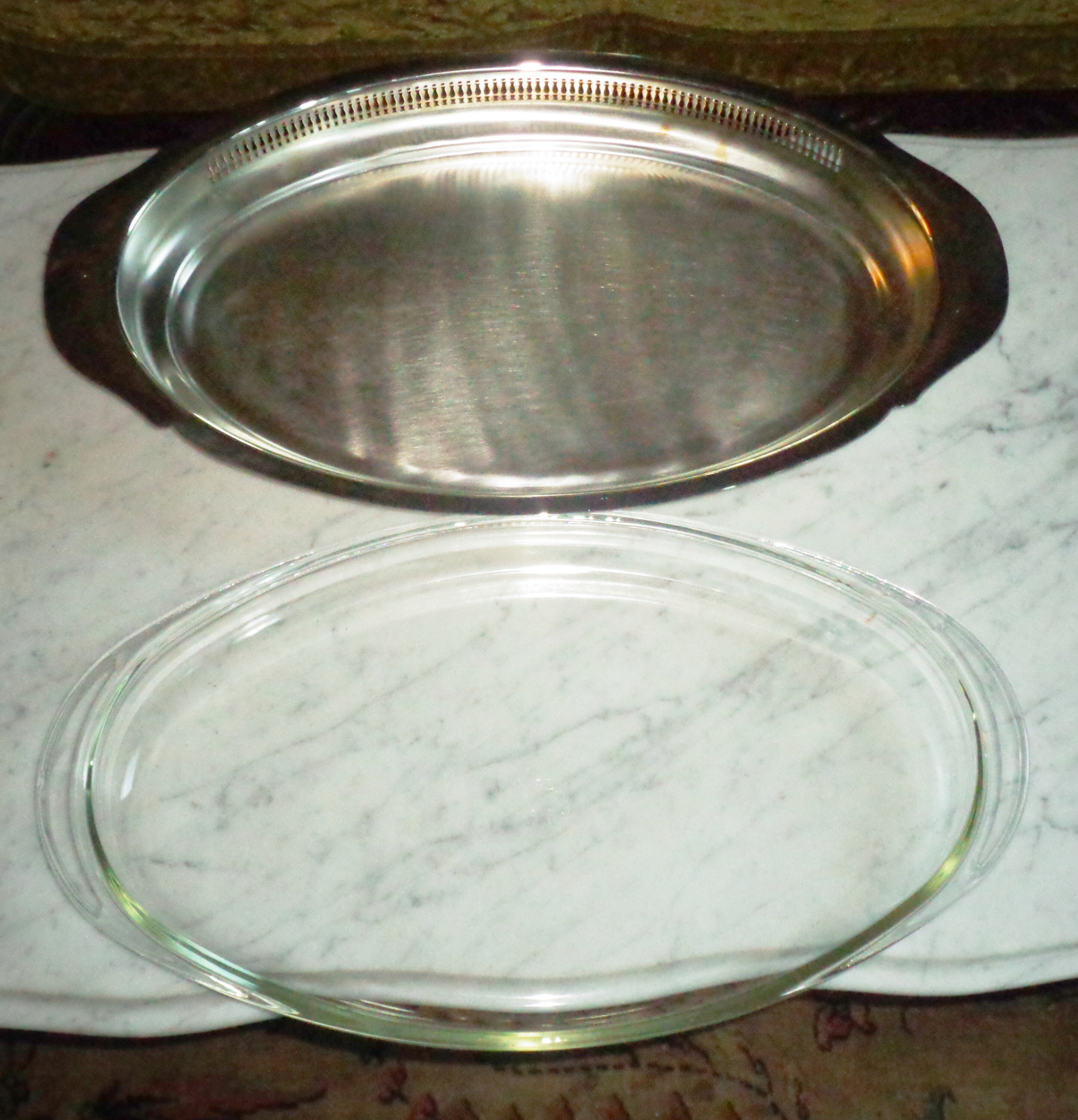 vintage Pyrex kitchen blue gold georges briard dish serving plate Pyrex ...