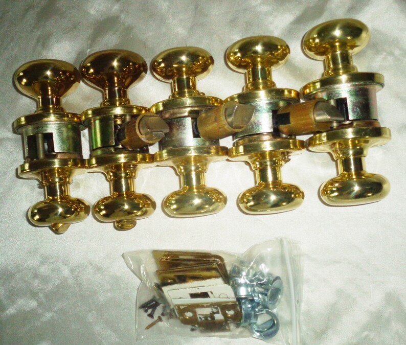 Carriage House Bright Brass Door Knob Handle Dummy & Locking - Etsy