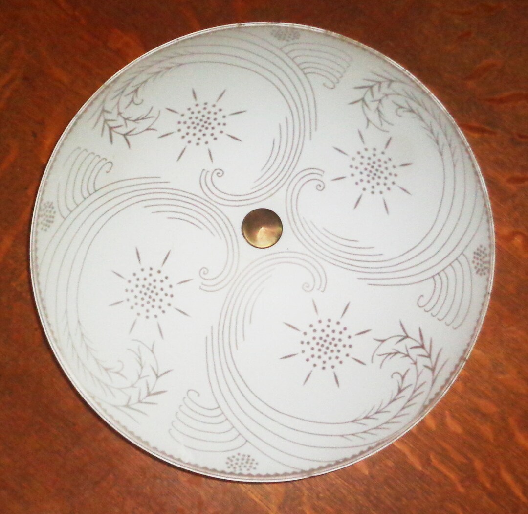 15 Inch Star Wave White & Frosted Saucer Light Fixture on 2 Bulb Union ...