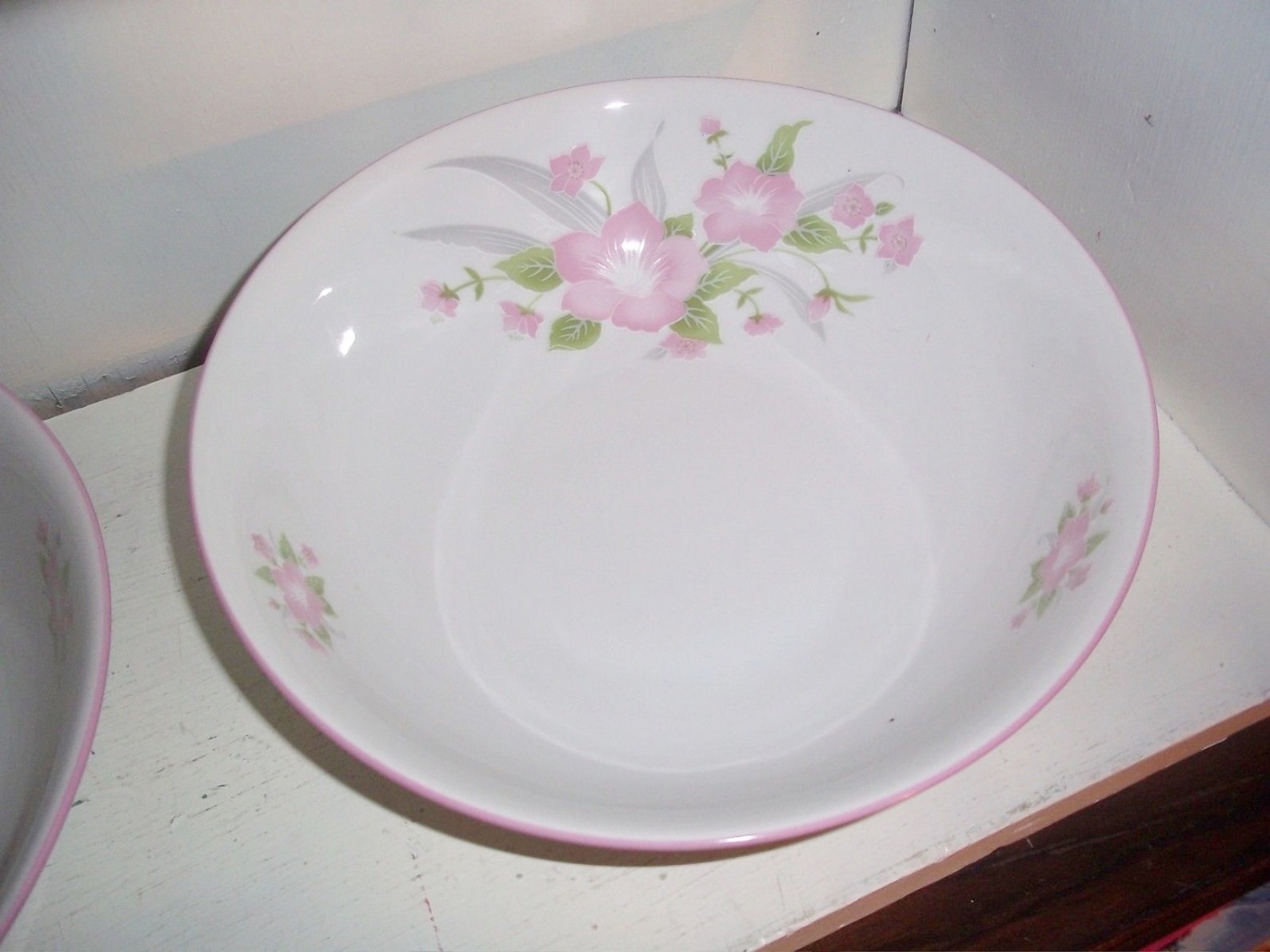 4 EPIAG II Pink Flower Pattern Large 9 Inch Veggie Serving Bowls Made ...