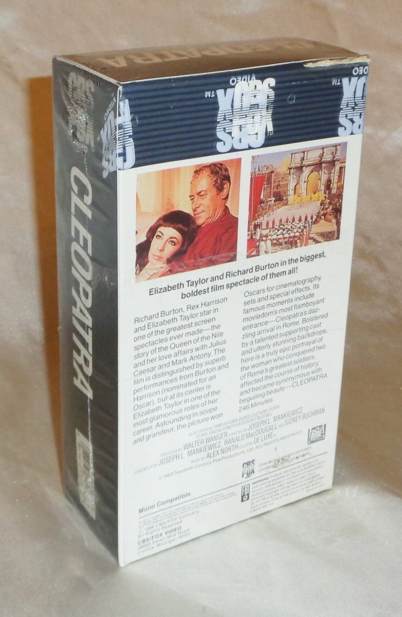 Factory Sealed Cleopatra VHS Red Label CBS FOX Watermarked Elizabeth ...
