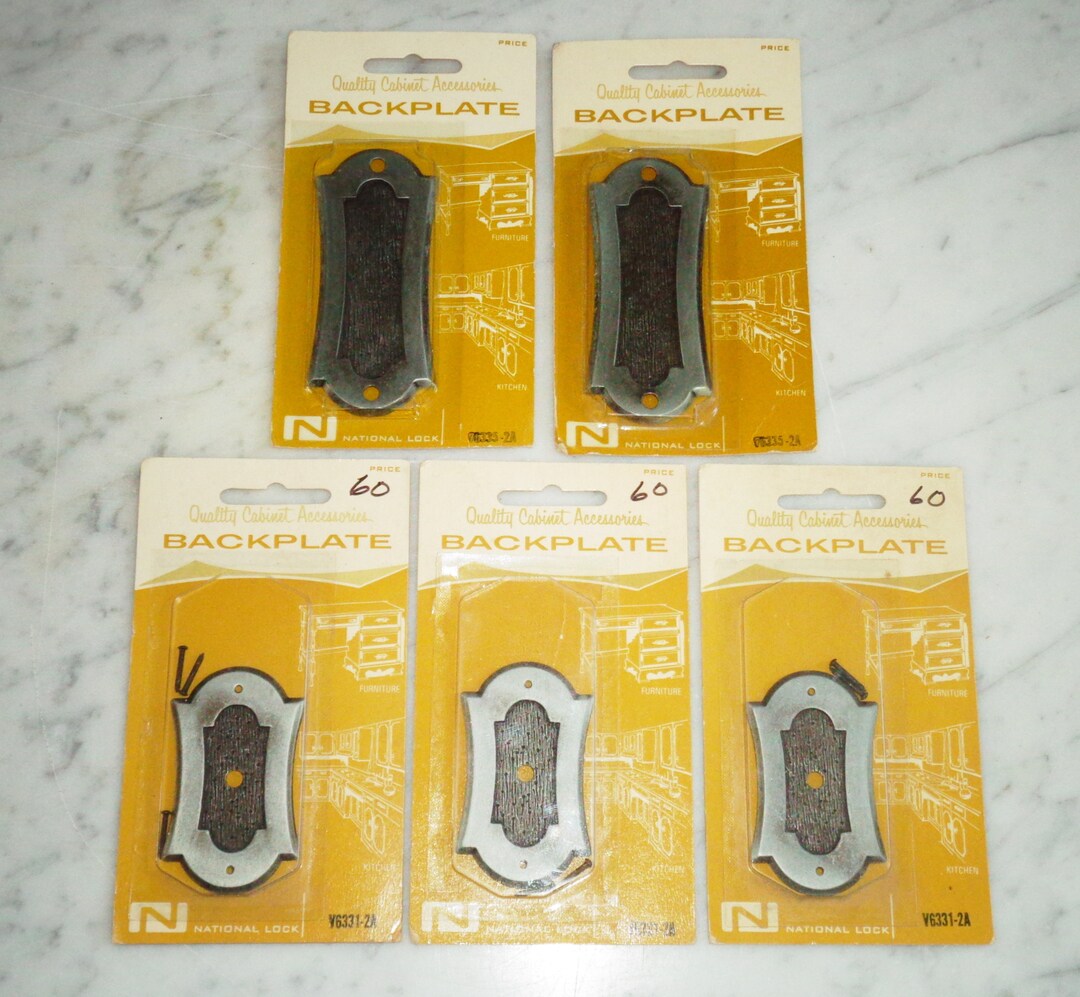 National Lock Gray & Black Back Plates for Knobs 2 1/2, 3 1/2" V6331-2A ...