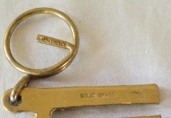 Solid Brass Taiwan Alphabet Letter Keychain CHOICE ~ … - Gem