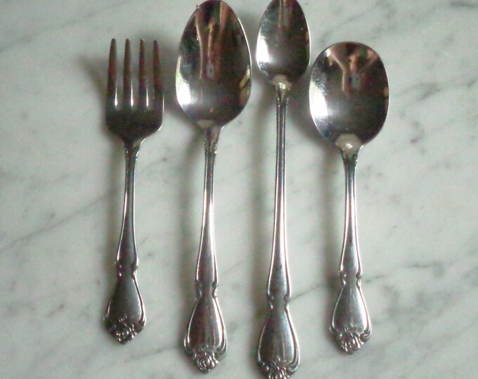 1881 Rogers Oneida USA Ltd True Rose Stainless Child Spoons & Fork - Etsy