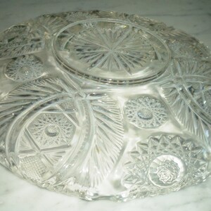 Low Folded Rim Pinwheel Hobstar Pattern Serving Bowl 9.5x2 1/4 Inch ...