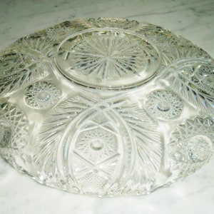 Low Folded Rim Pinwheel Hobstar Pattern Serving Bowl 9.5x2 1/4 Inch ...