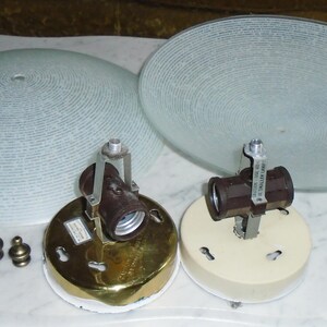 Bullseye Basketweave Light Fixtures 12 3/4in Round Upturn Rim on 2 Bulb ...