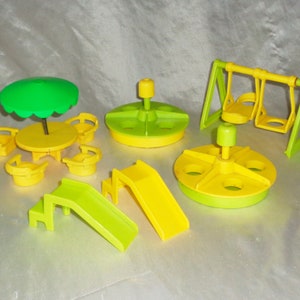 Vintage Fisher Price Little People Playground Merry-go-round, Swing ...